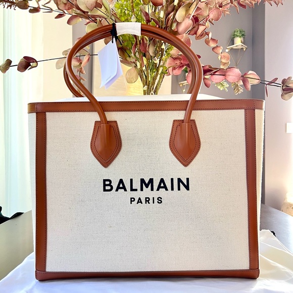 Balmain | Bags | Sold Nwt Balmain Barmy Logo Monogram Shopper Canvas ...